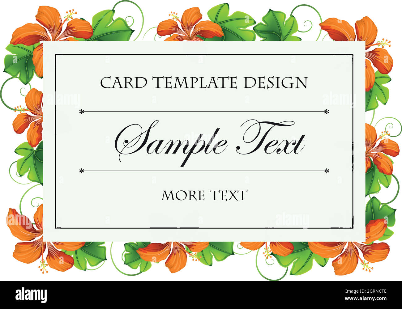 Frame leaves orange blossom Stock Vector Images - Alamy