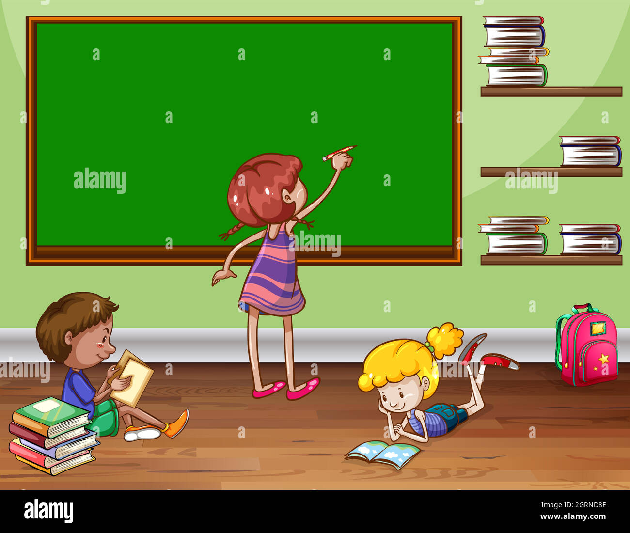 School kids in class Stock Vector Images - Alamy