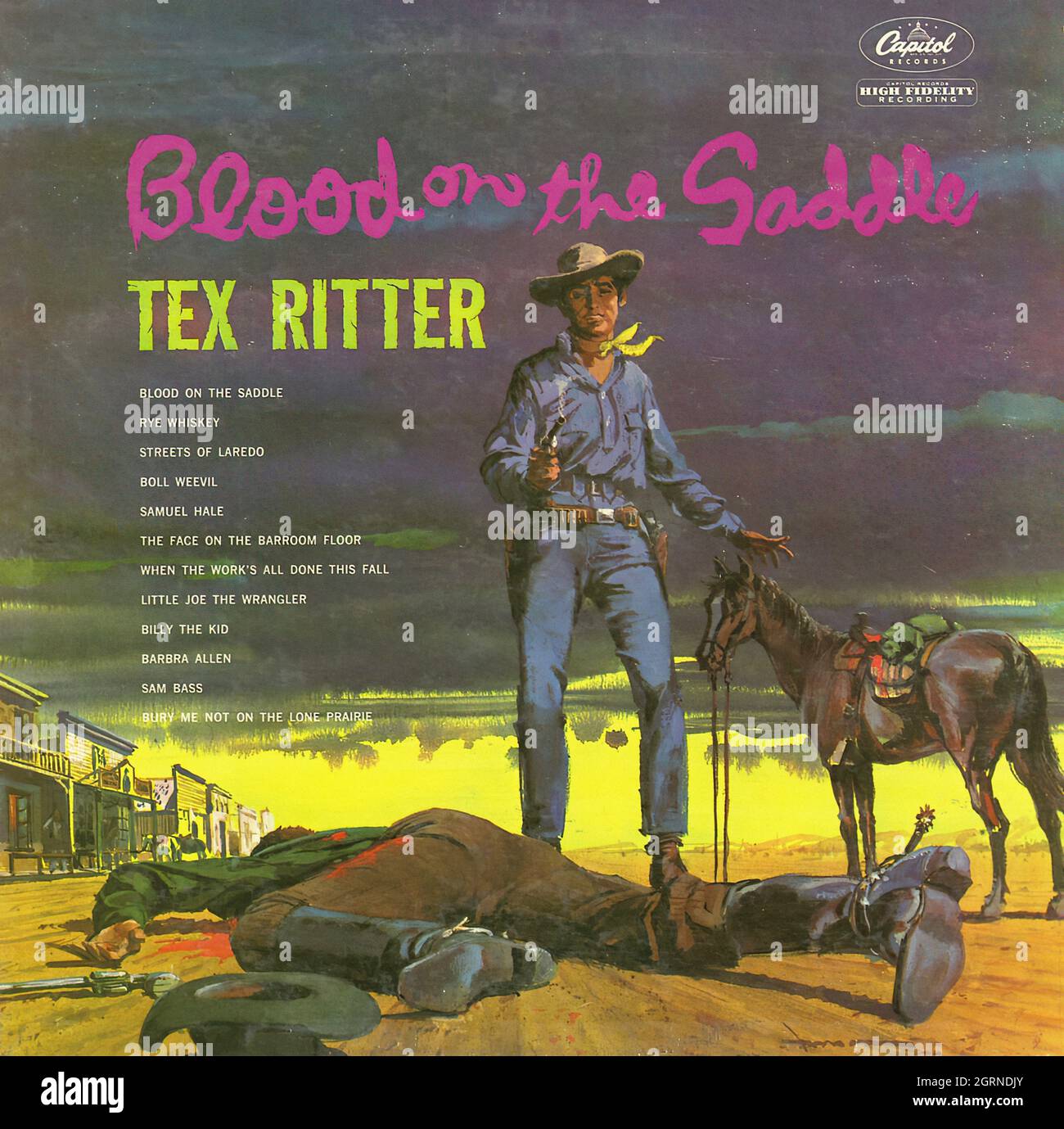 Tex Ritter Blood On The Saddle - Vintage Country Music Album Stock ...