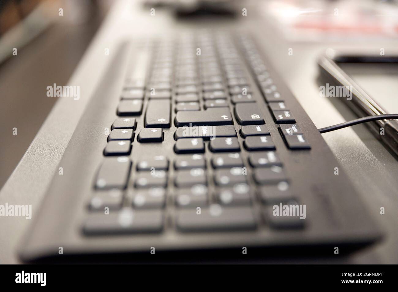 Computer keyboard, pc keys, input, enter, backlit keys Stock Photo - Alamy