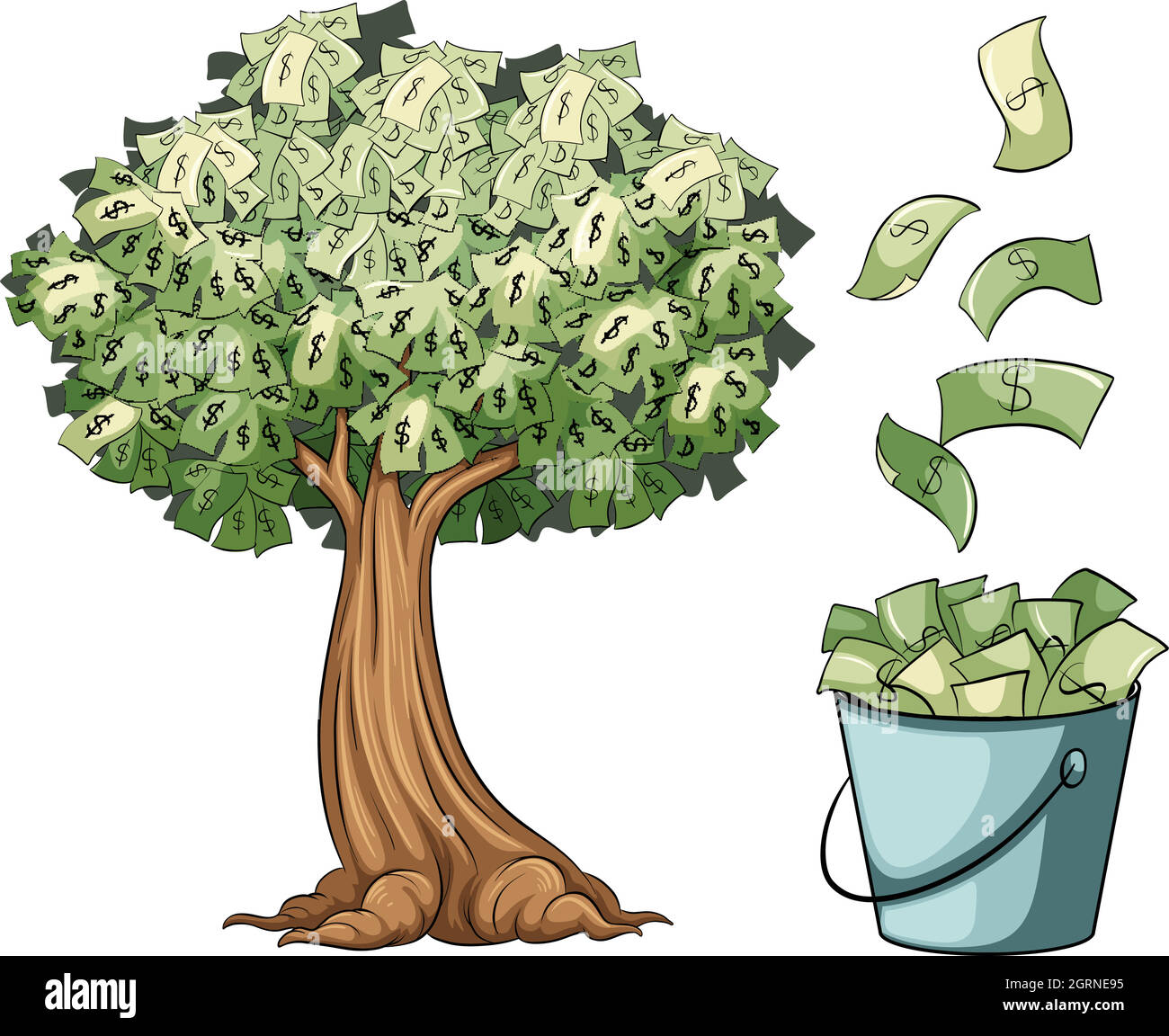 Tree with money Stock Vector Images - Alamy