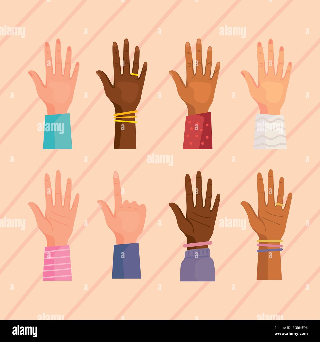 eight cross cultural hands Stock Vector Image & Art - Alamy