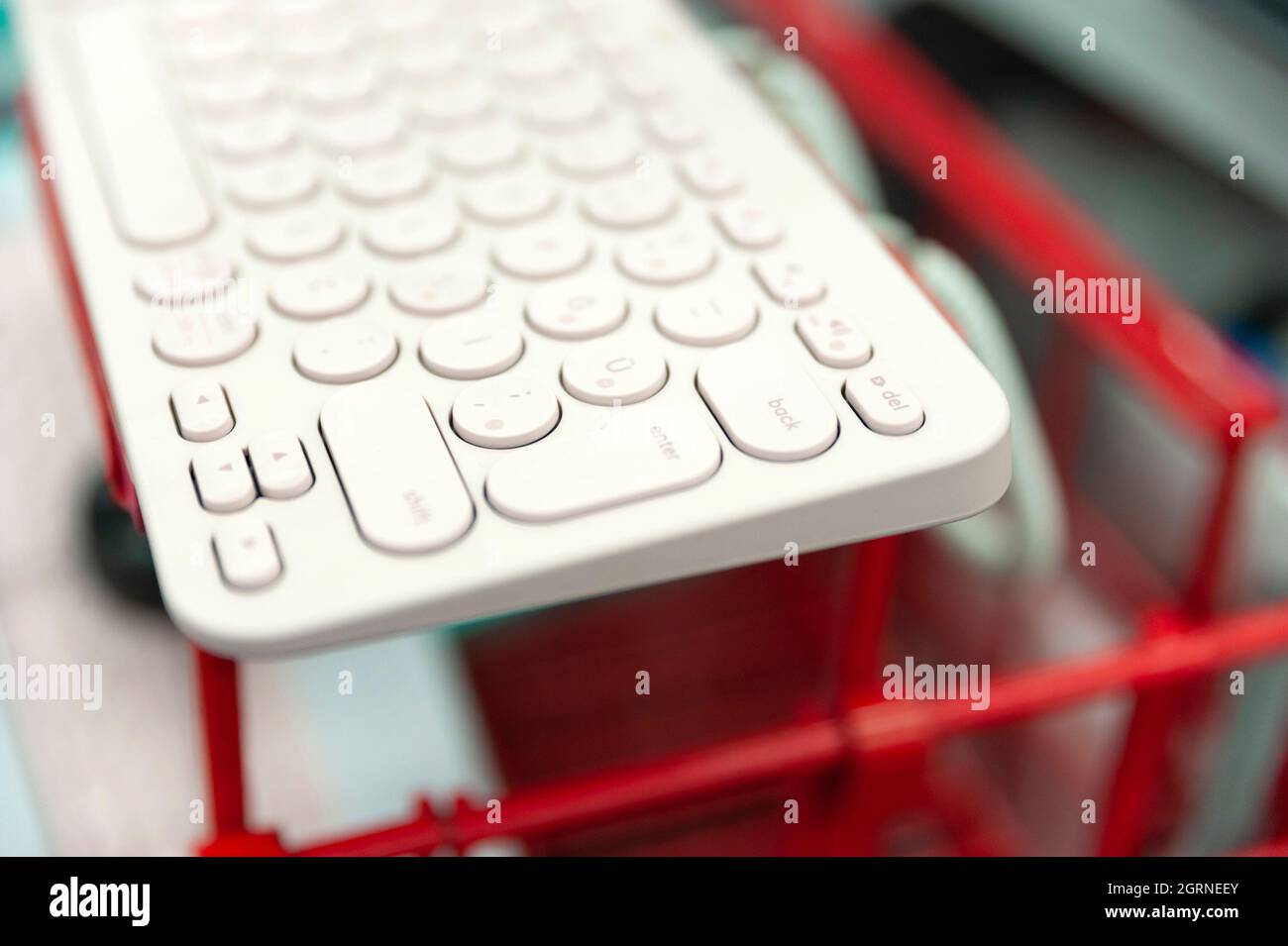 Computer keyboard, pc keys, input, enter, backlit keys Stock Photo - Alamy