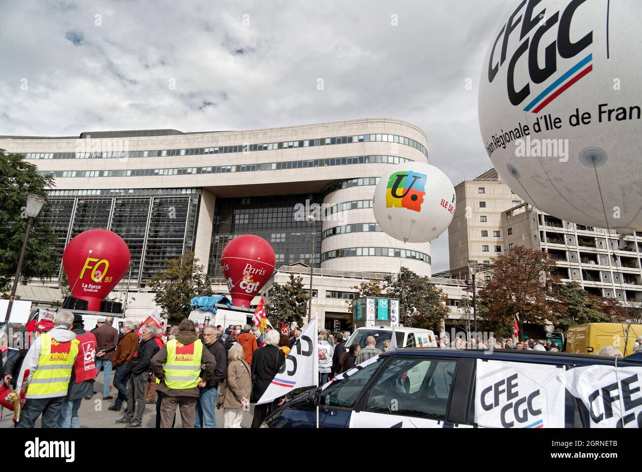Paris, France. 1st Oct, 2021. Unitary rally for the mobilization and ...