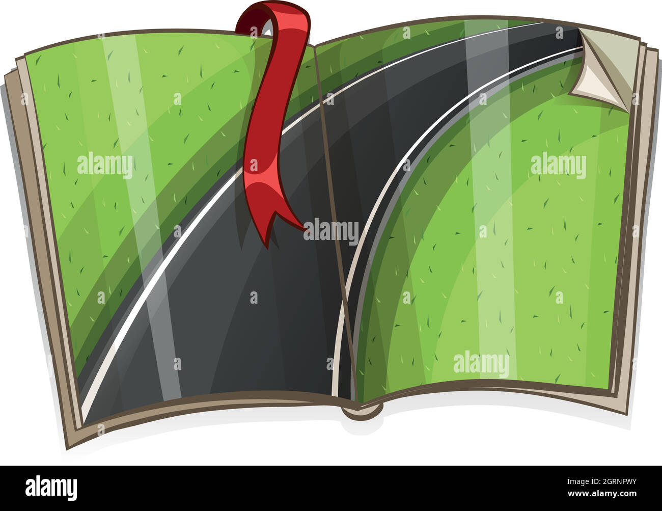 Book with road scene Stock Vector Image & Art - Alamy