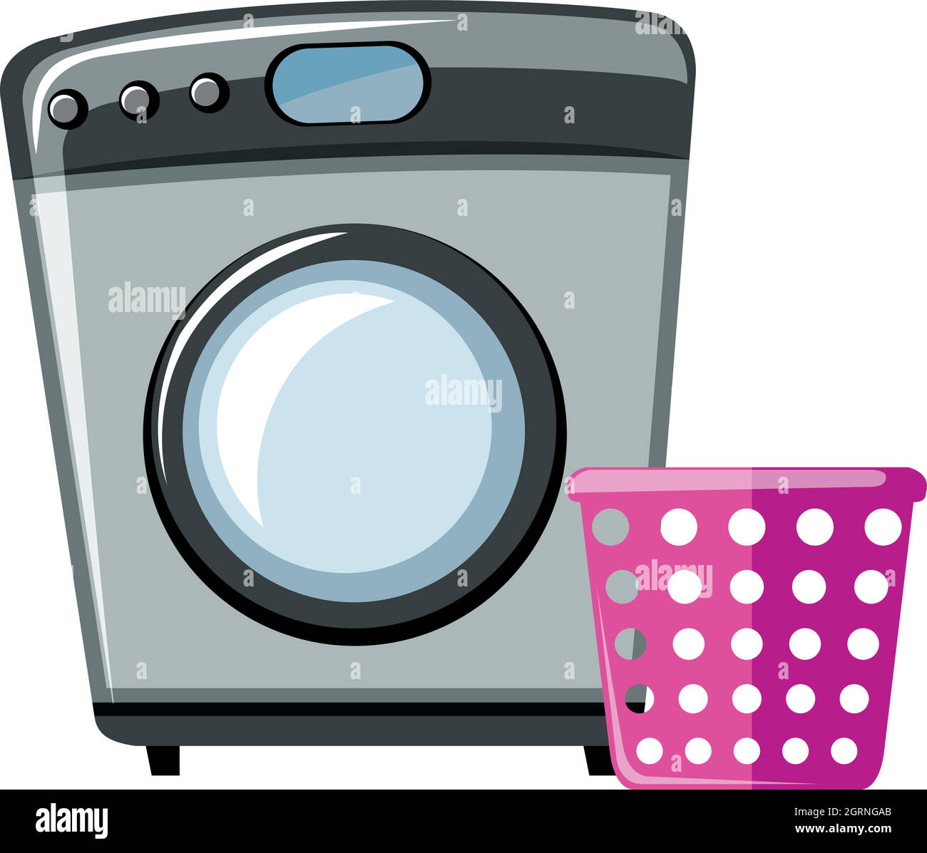 Washing machine and pink basket Stock Vector Image & Art - Alamy