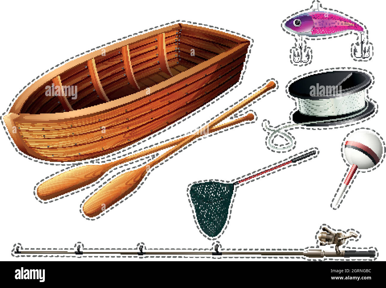 Rowing fishing boat Cut Out Stock Images & Pictures - Alamy