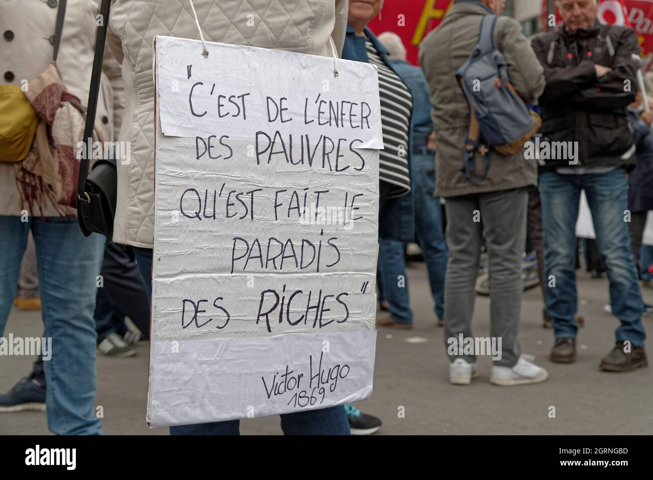 Paris, France. 1st Oct, 2021. Unitary rally for the mobilization and ...