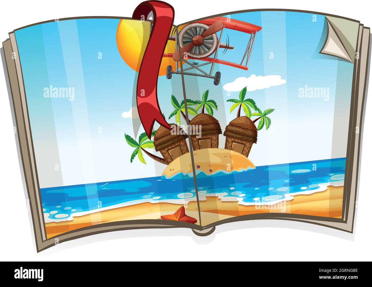 Ocean scene in the book Stock Vector Image & Art - Alamy