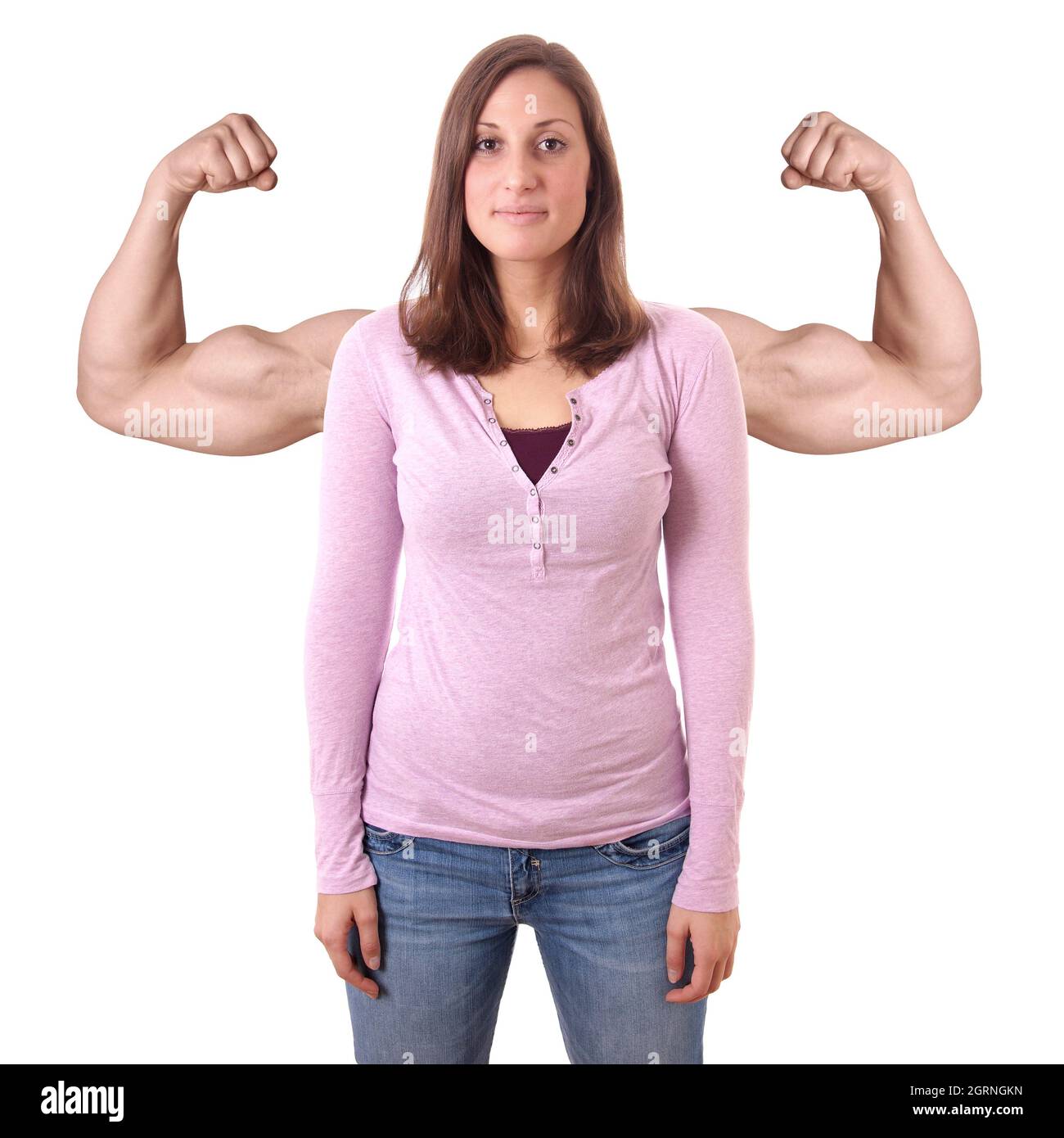 Woman muscles confident Cut Out Stock Images & Pictures - Alamy