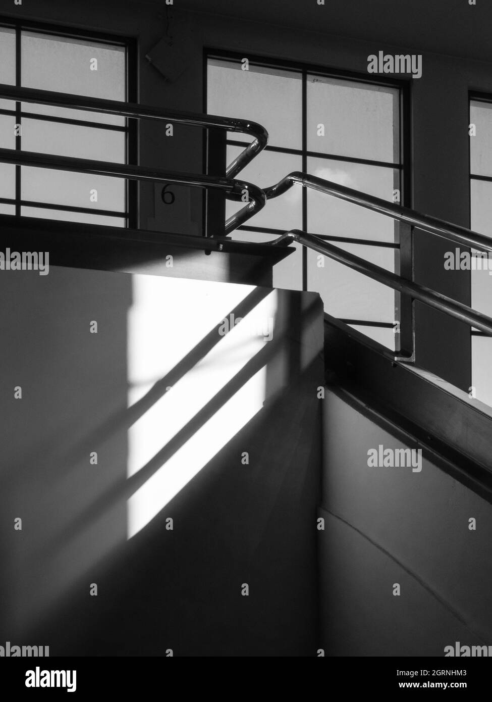 Hand rail on stairs Black and White Stock Photos & Images - Alamy