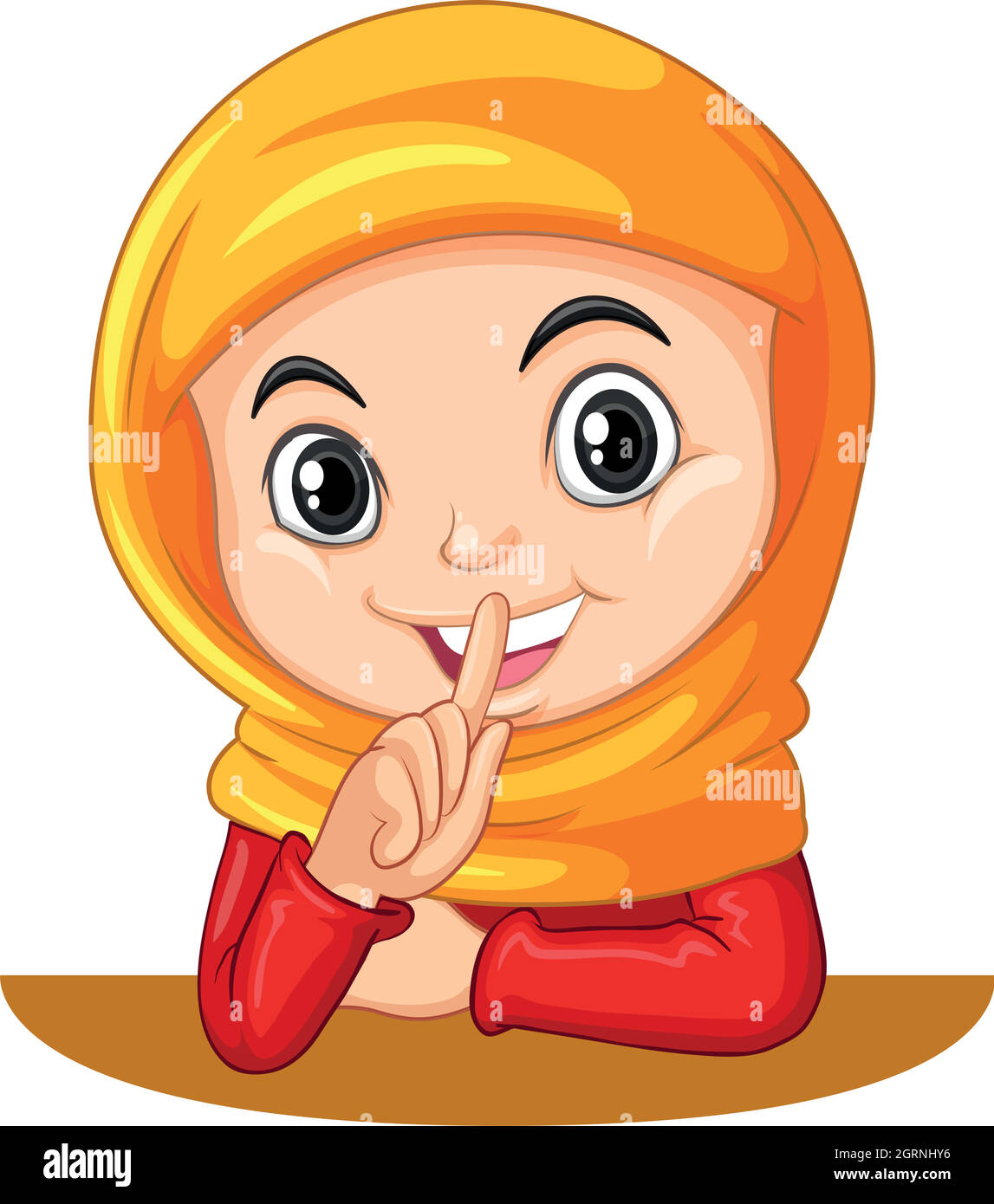Muslim girl gesturing quiet sign Stock Vector Image & Art - Alamy