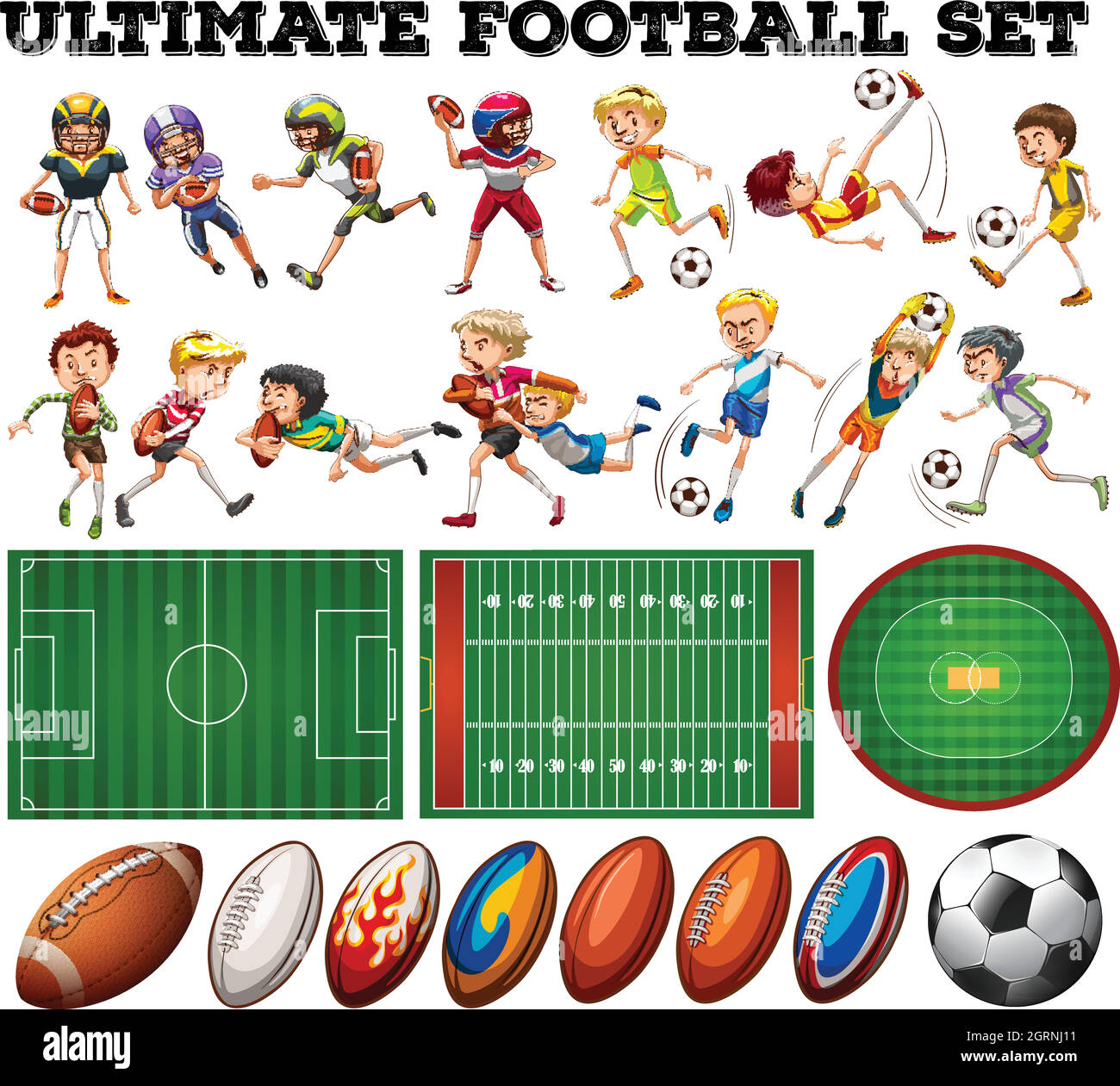 Football theme with players and ball Stock Vector Image & Art - Alamy