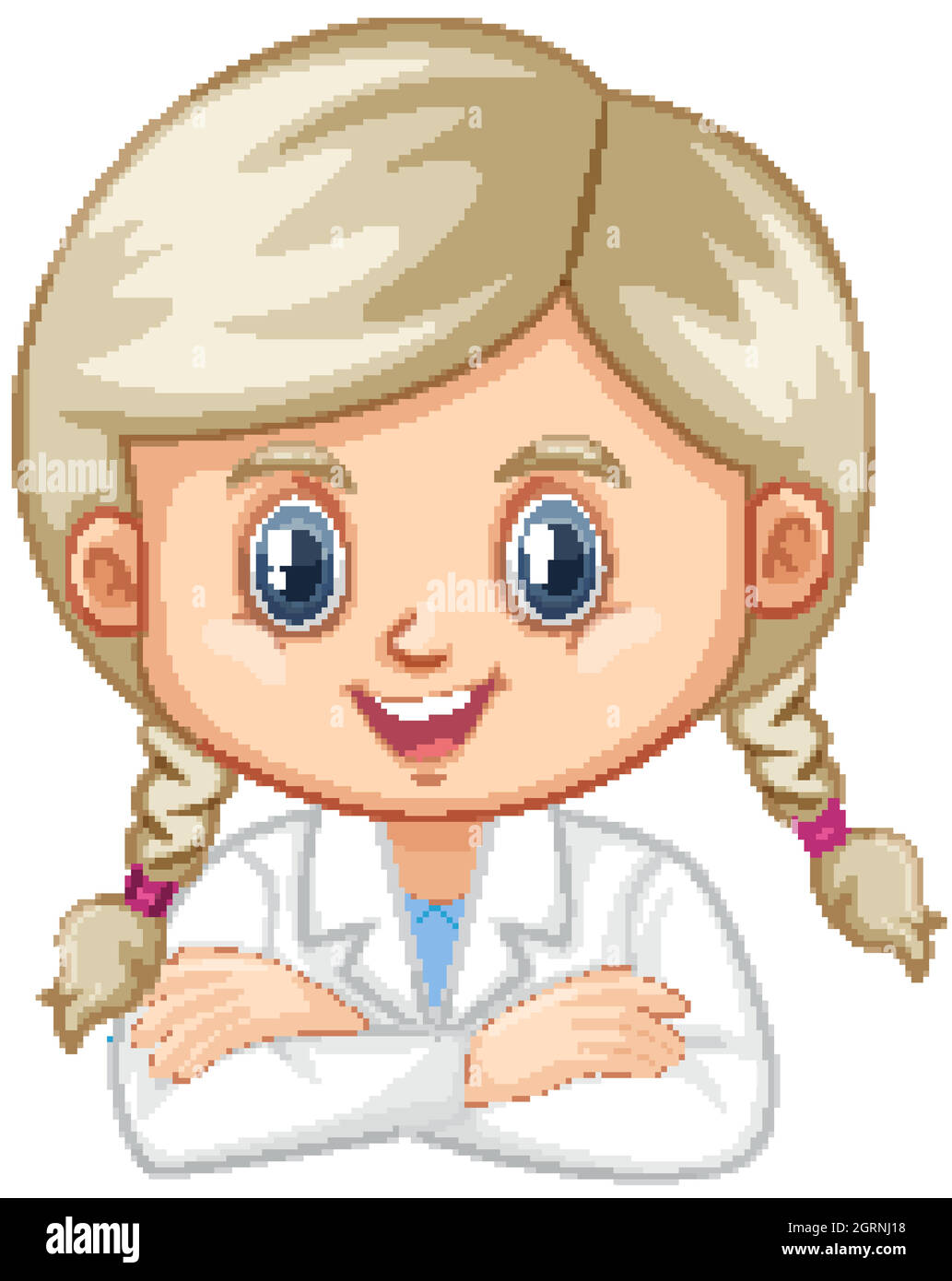 Girl wearing lab gown on white background Stock Vector Image & Art - Alamy