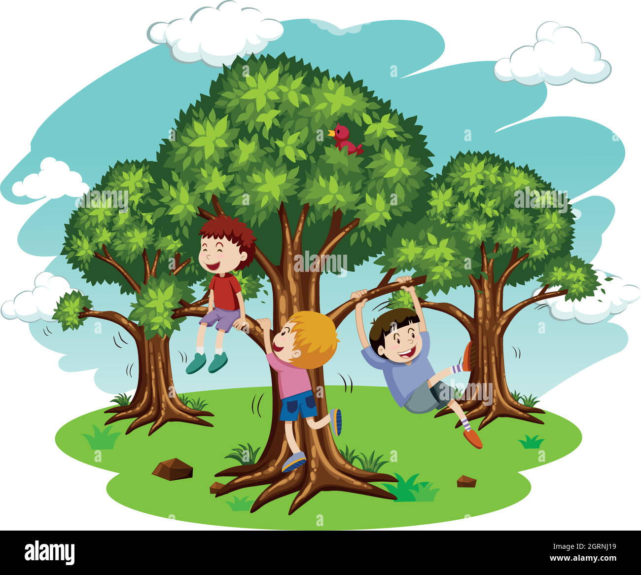 Children Playing in Nature Stock Vector Image & Art - Alamy