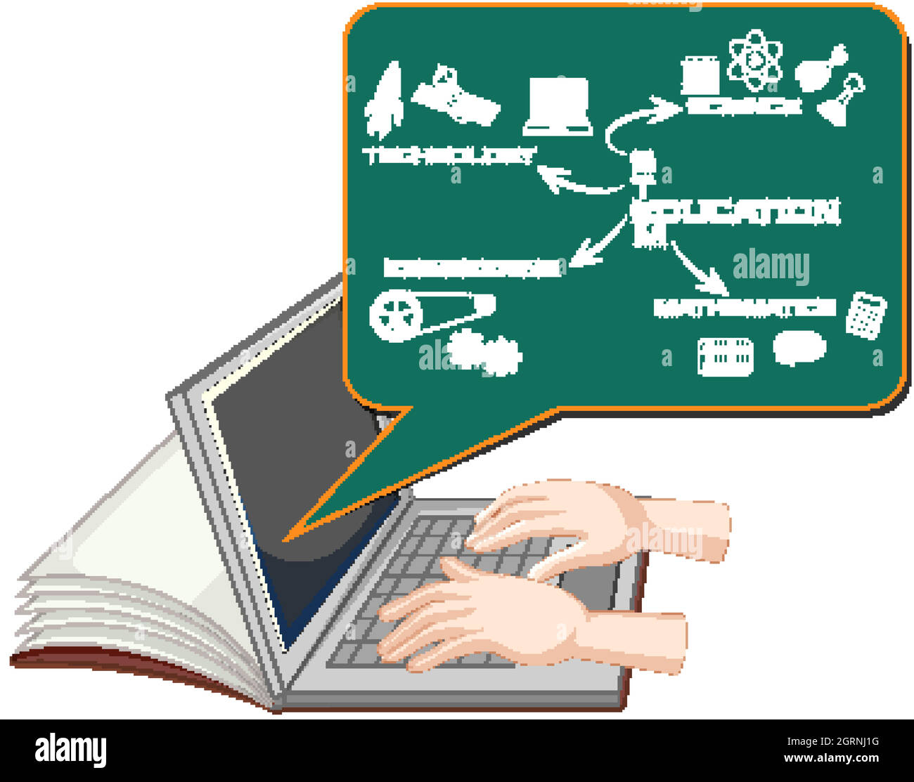 Hands using laptop social Stock Vector Images - Alamy