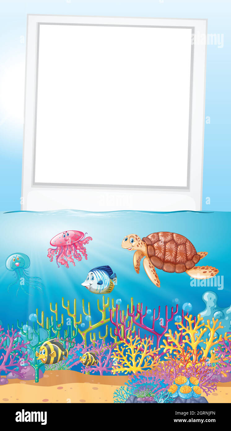 Frame design with ocean scene Stock Vector Image & Art - Alamy