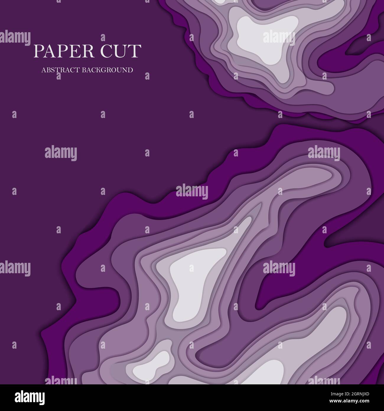 Topographic map concept or smooth origami layers paper cut layout.Map ...