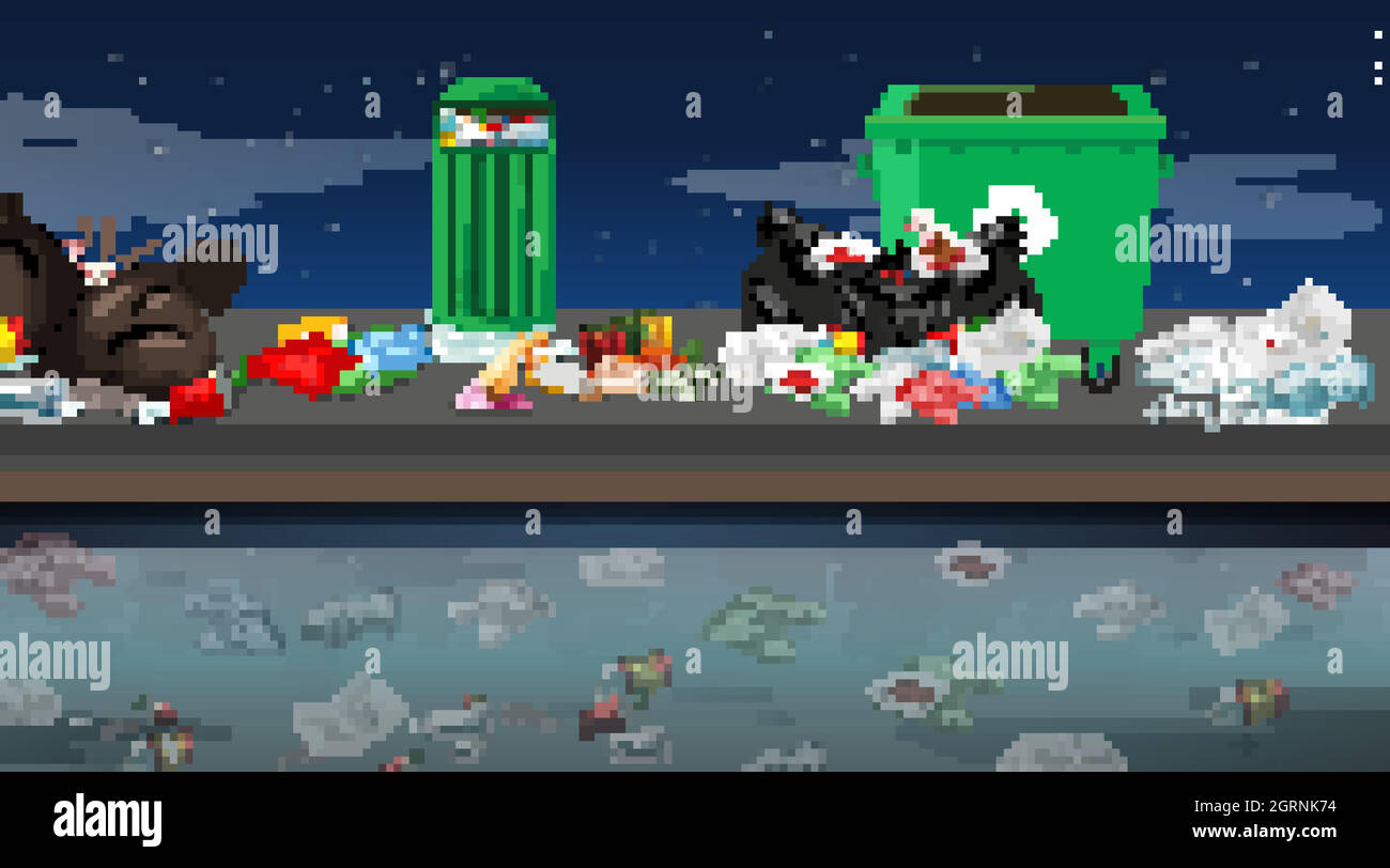 Rubbish in outdoor scene Stock Vector Image & Art - Alamy