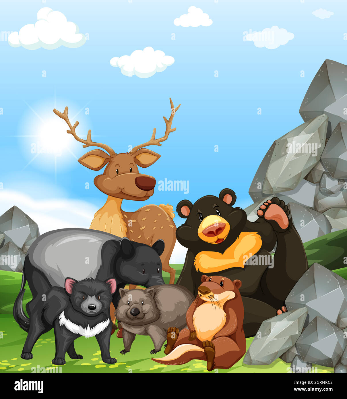 Wild animals in the park Stock Vector Image & Art - Alamy