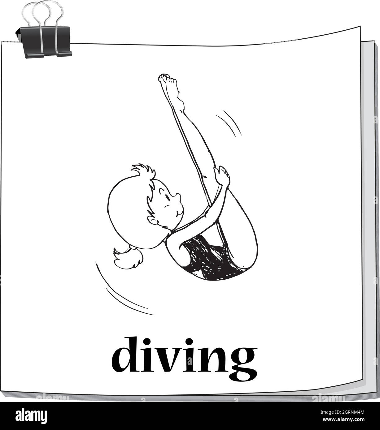 Doodle of girl doing diving Stock Vector Image & Art - Alamy