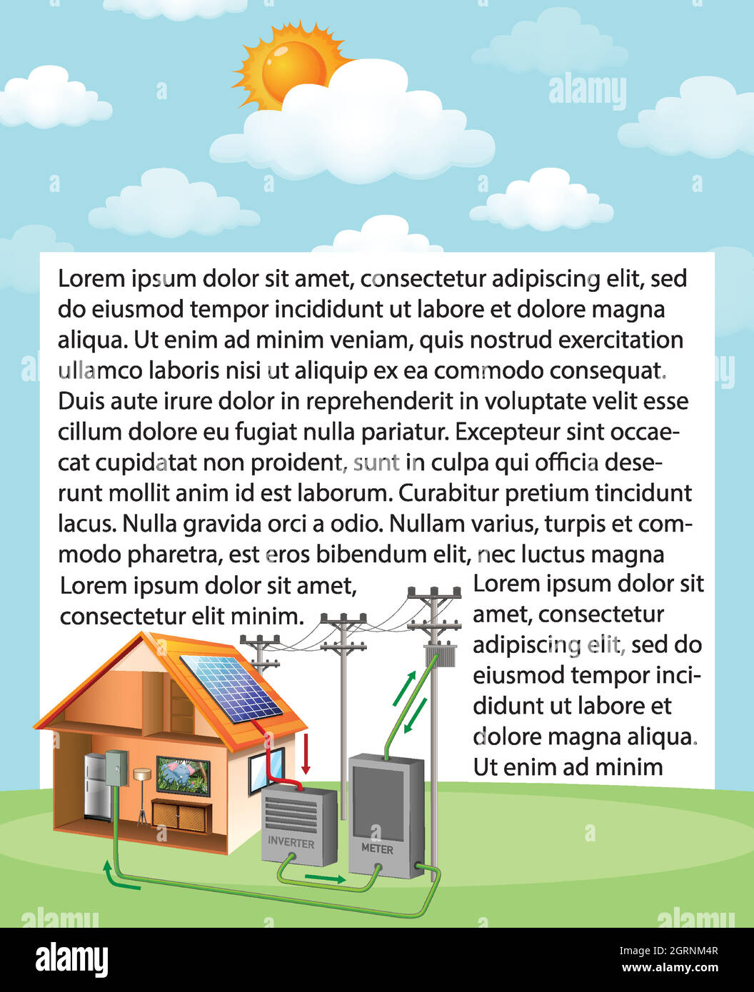 Diagram showing how solar cell works at home Stock Vector Image & Art ...