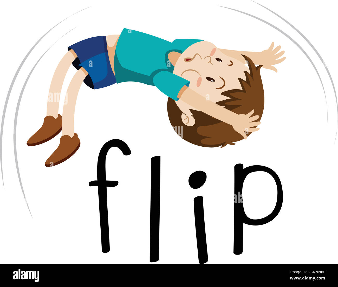 Little boy flipping on white background Stock Vector Image & Art - Alamy