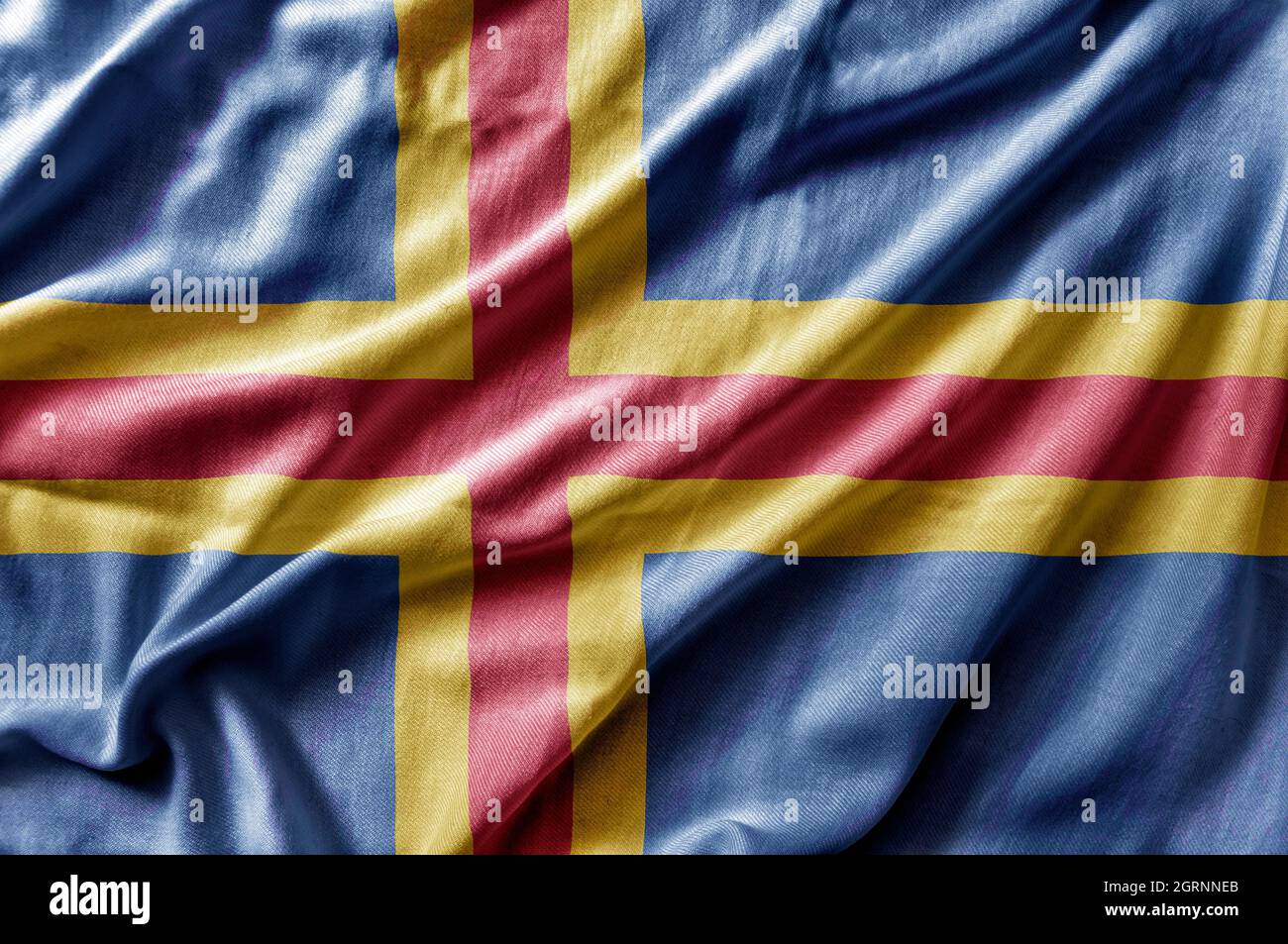Waving detailed national country flag of Aland Stock Photo - Alamy