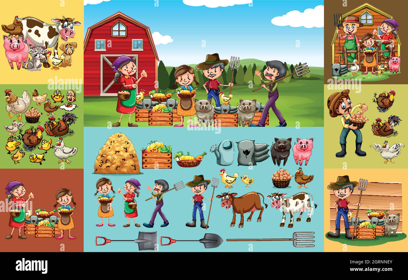 Husband and wife farmers Stock Vector Images - Alamy