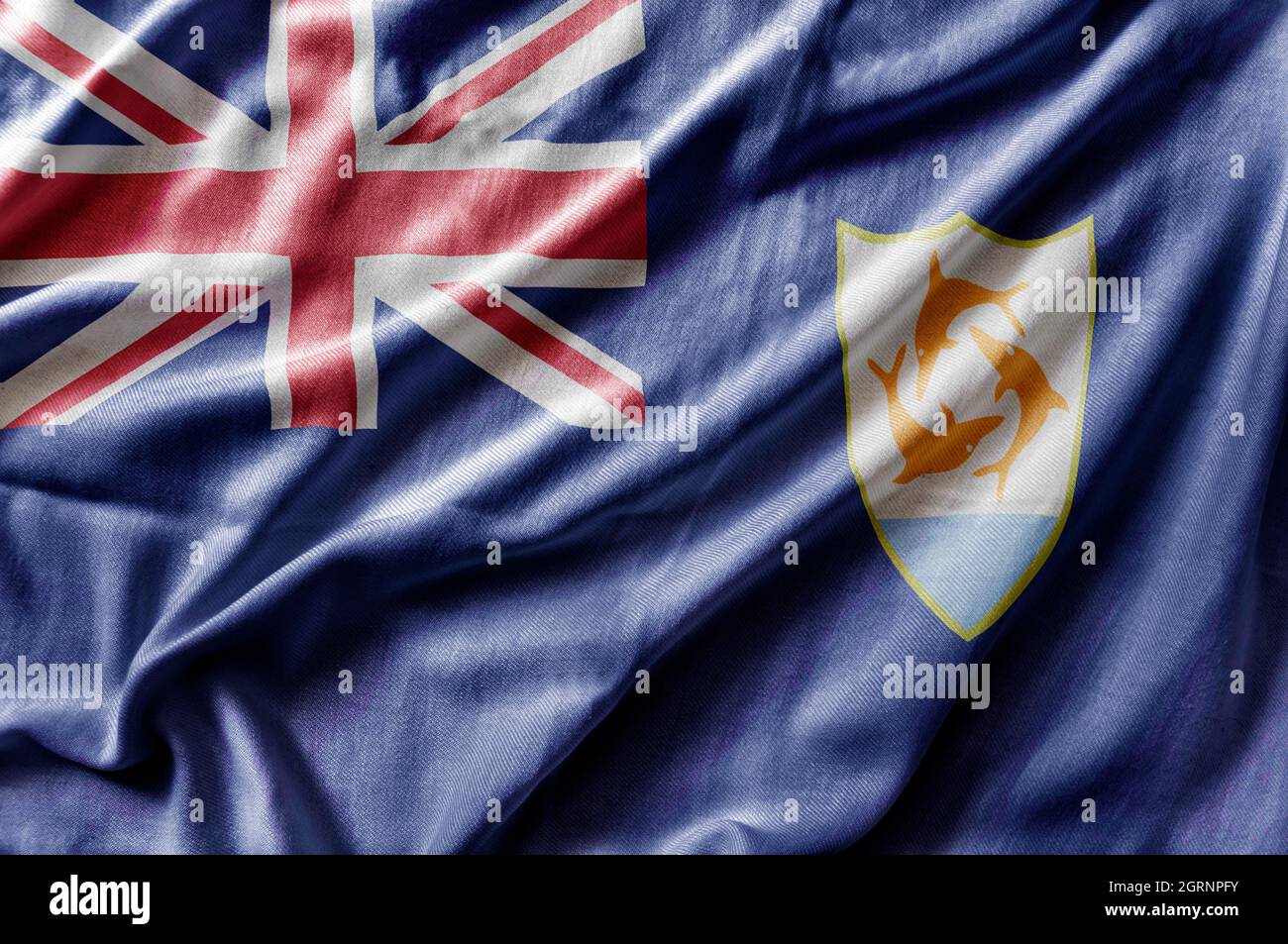 Waving detailed national country flag of Anguilla Stock Photo - Alamy