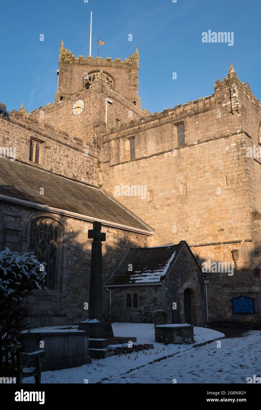 Cartmel Priory church in winter Cumbria England Stock Photo - Alamy