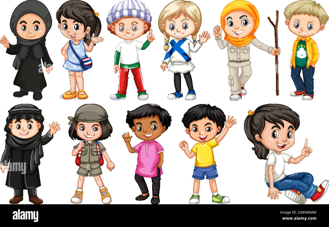 Asian female children drawing Stock Vector Images - Alamy