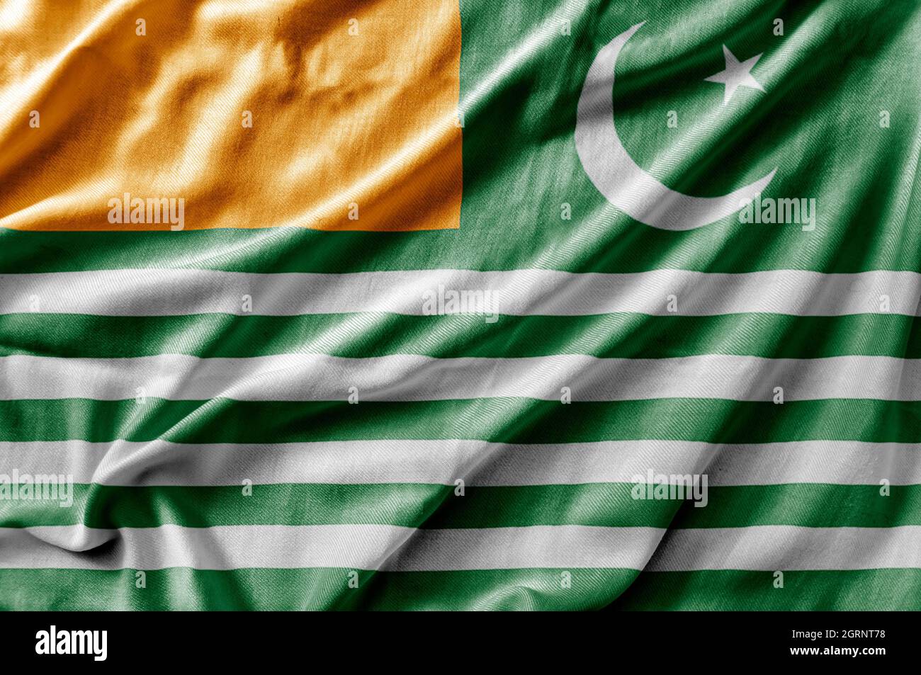 Waving detailed national country flag of Azad Kashmir Stock Photo - Alamy