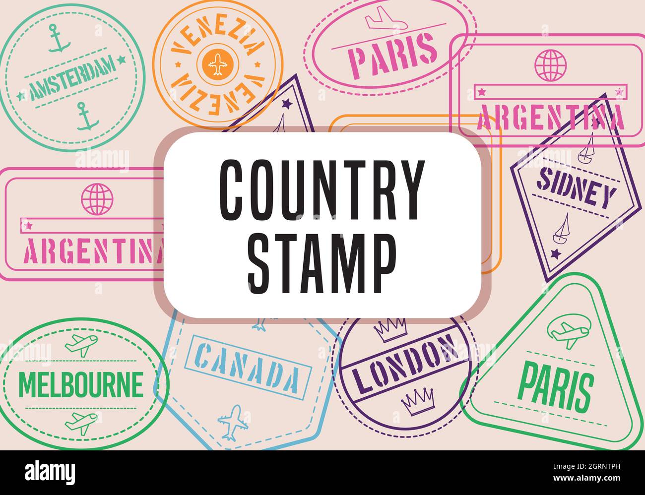 countries stamps poster Stock Vector Image & Art - Alamy