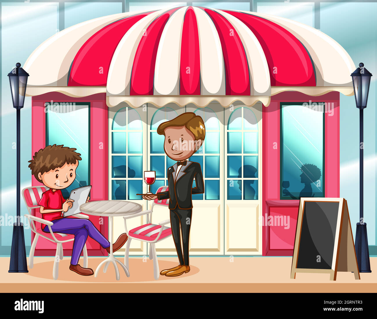 Man menu restaurant looking Stock Vector Images - Alamy