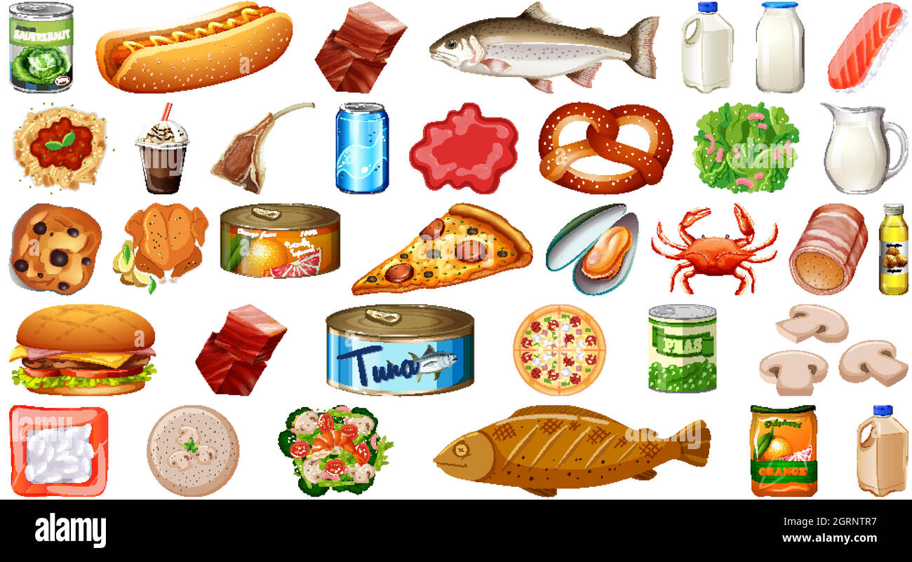 Set of food isolated Stock Vector Image & Art - Alamy