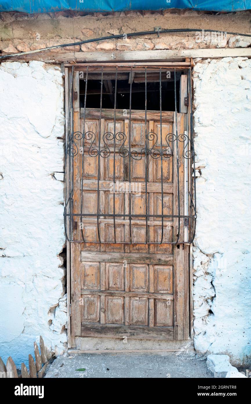 Retro style door in old house Stock Photo - Alamy