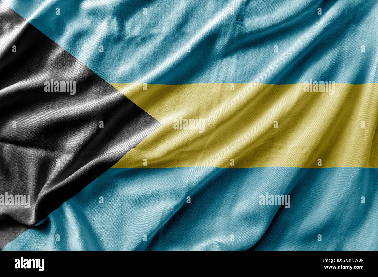 Waving detailed national country flag of Bahamas Stock Photo - Alamy