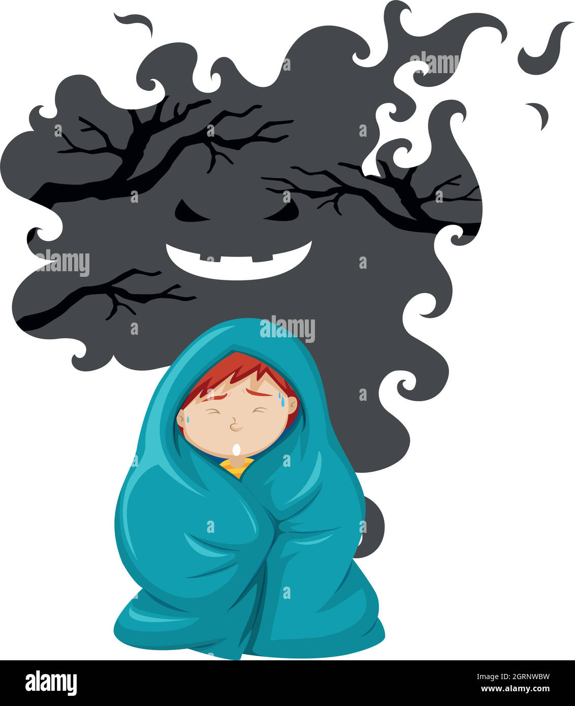 A boy scare of ghost Stock Vector Image & Art - Alamy