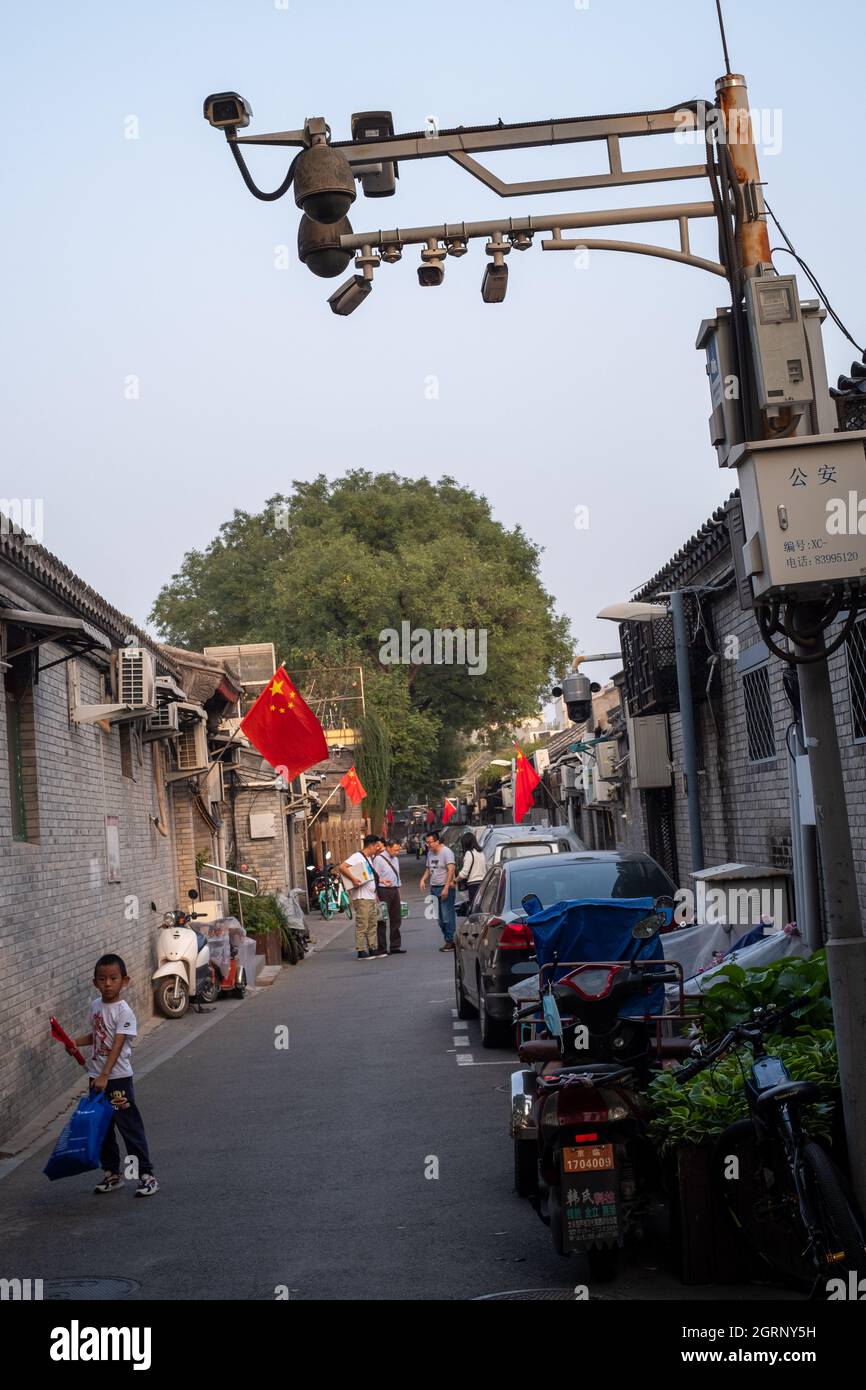 A set of CCTV cameras is seen in an alley in Beijing, China. 01-Oct ...