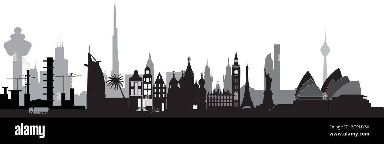 illustration world city skyline Stock Vector Image & Art - Alamy