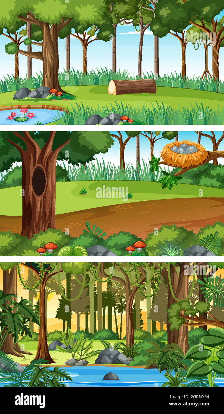Set of different nature horizontal scenes Stock Vector Image & Art - Alamy
