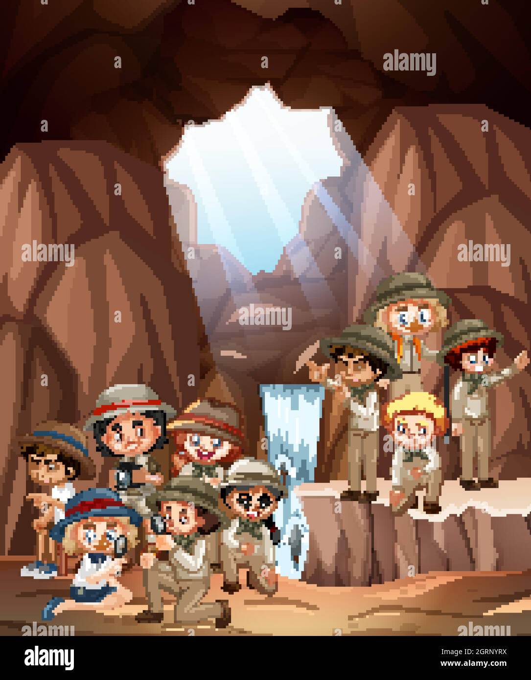 Scene with many children in the cave Stock Vector Image & Art - Alamy