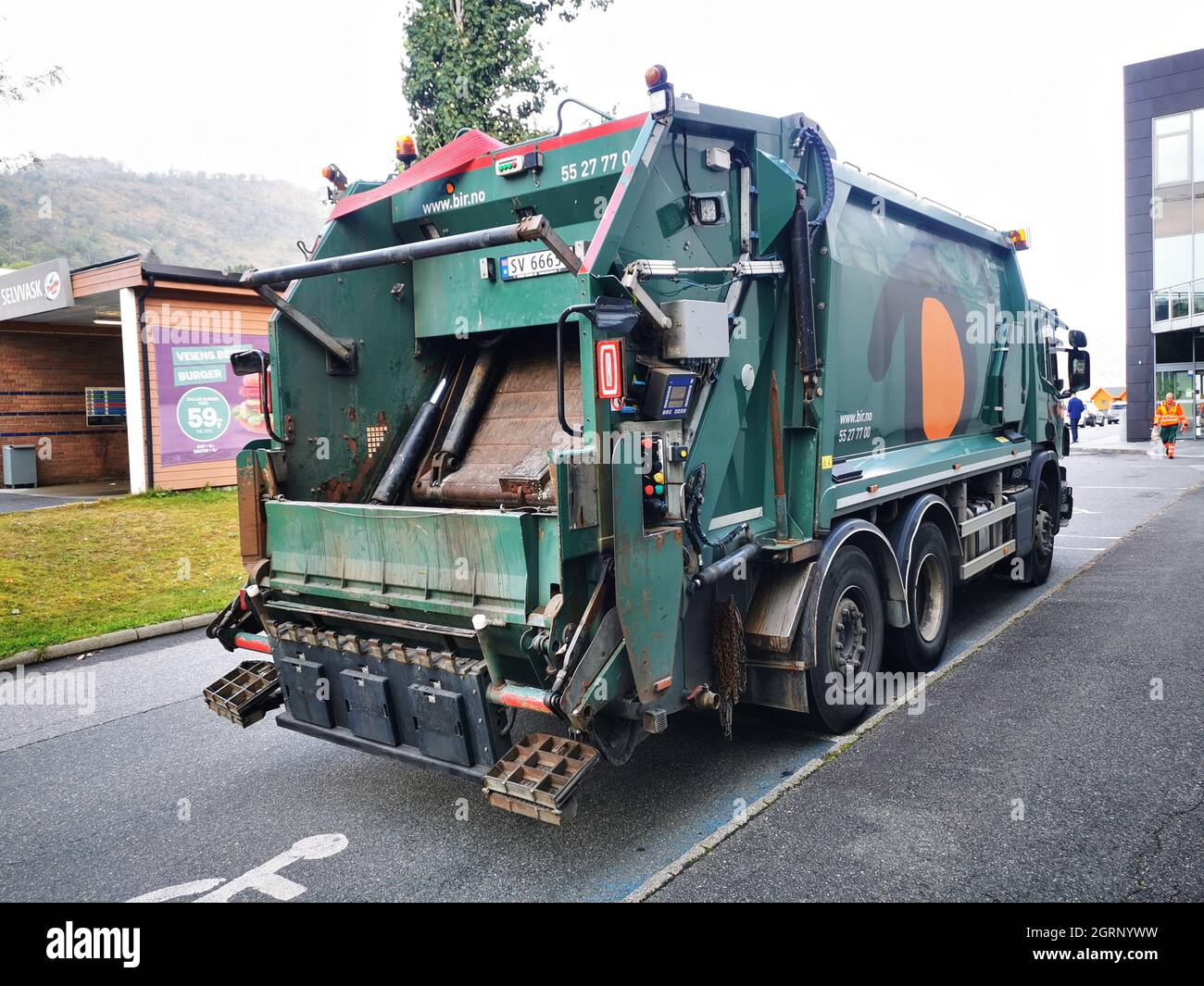 ARNA, NORWAY - Sep 09, 2021: A garbage truck from Scania P360 in the ...