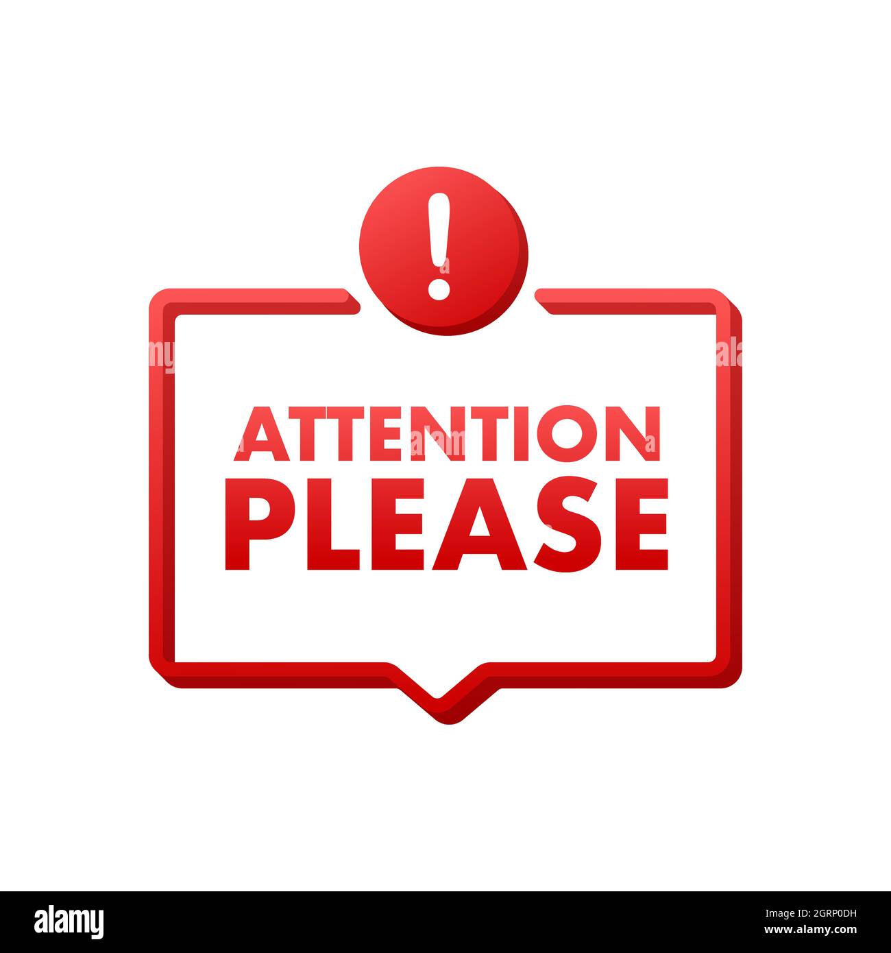 Banner with Attention please. Red Attention please sign icon ...