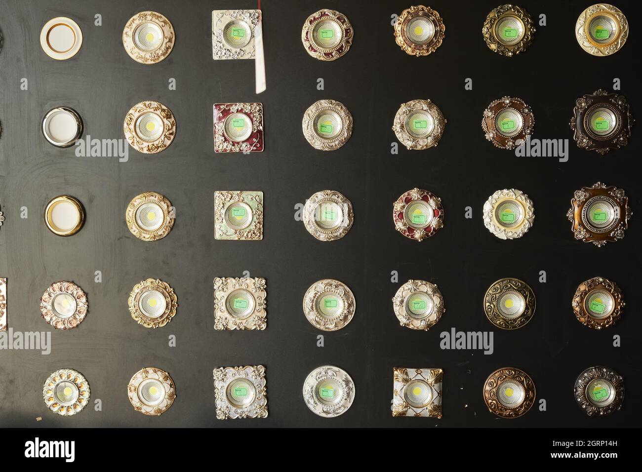 Group of different pot ceiling lights Stock Photo - Alamy