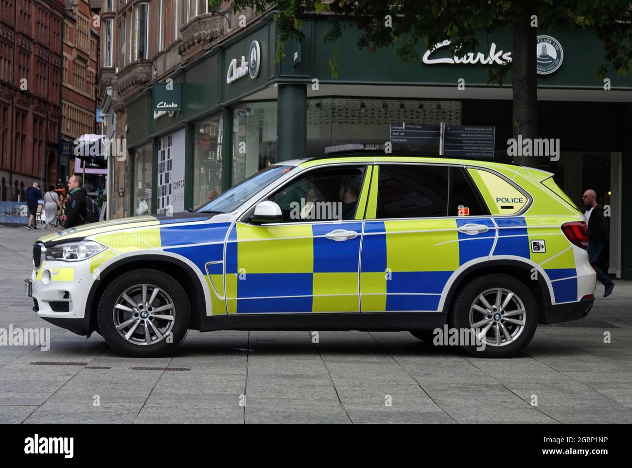 NOTTINGHAM, UNITED KINGDOM - Jul 29, 2021: A police car parked in Old ...
