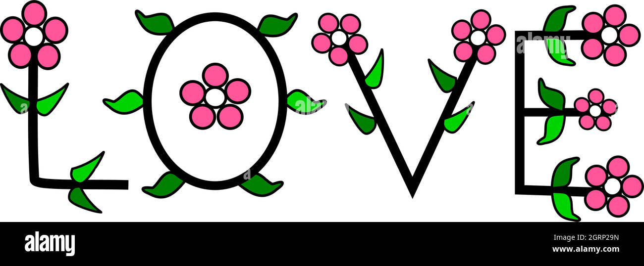 Love word in pink Stock Vector Images - Alamy