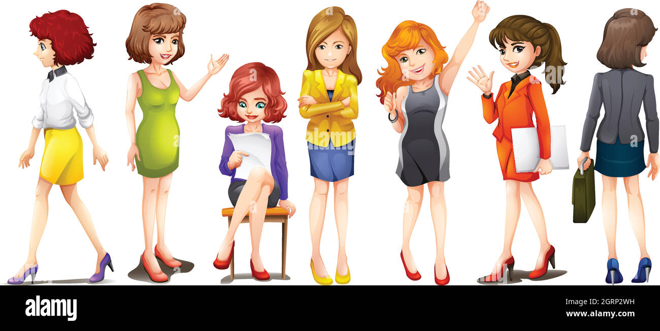 Women office work standing Stock Vector Images - Alamy