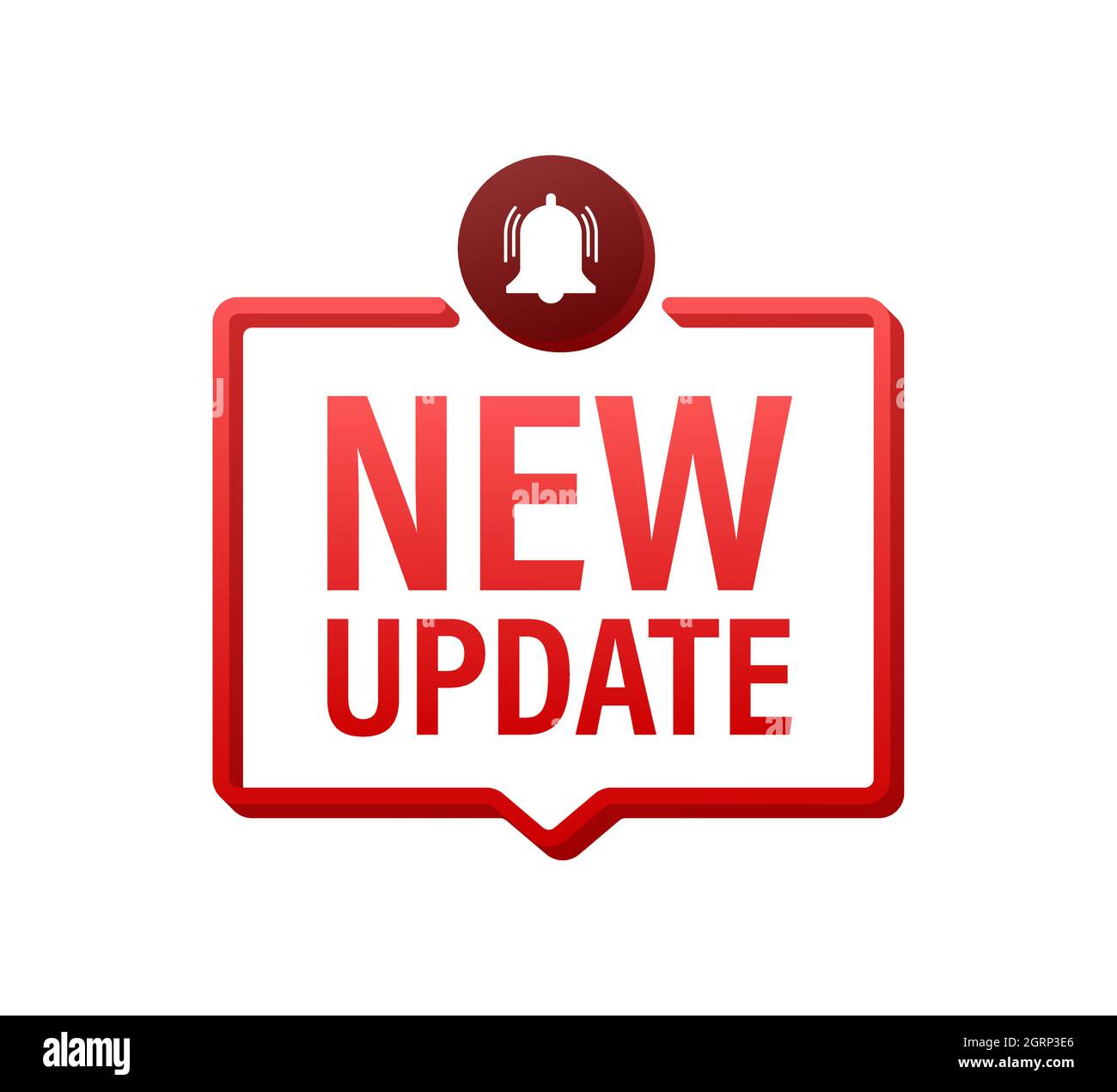 Red new update banner in modern style. Web design. Vector stock ...